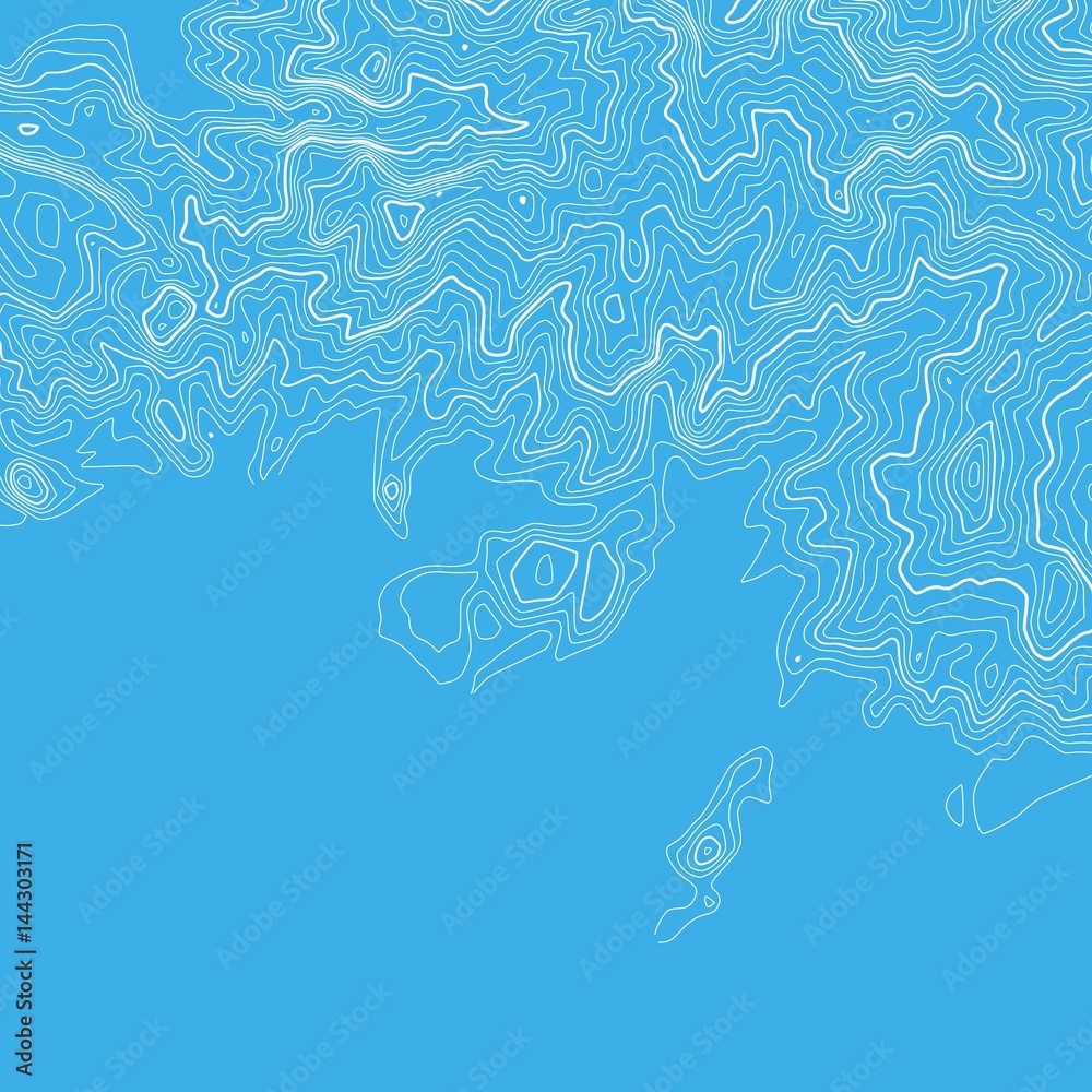 Vector abstract earth relief blue map. Generated conceptual elevation ...