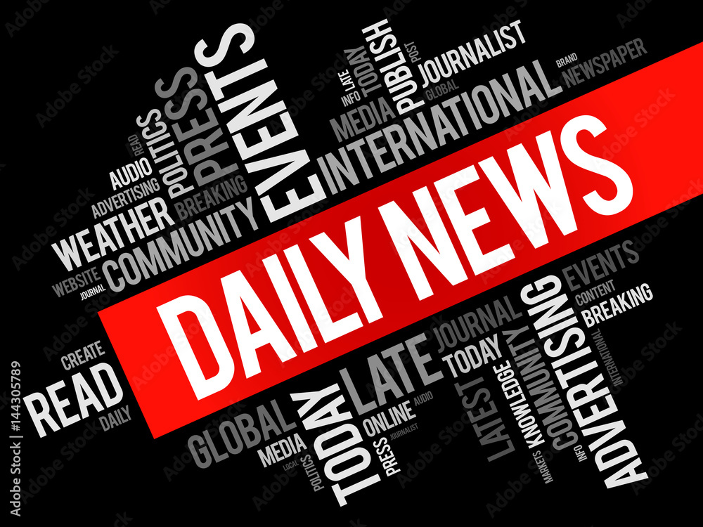 Daily News word cloud collage, business concept background Stock Vector ...