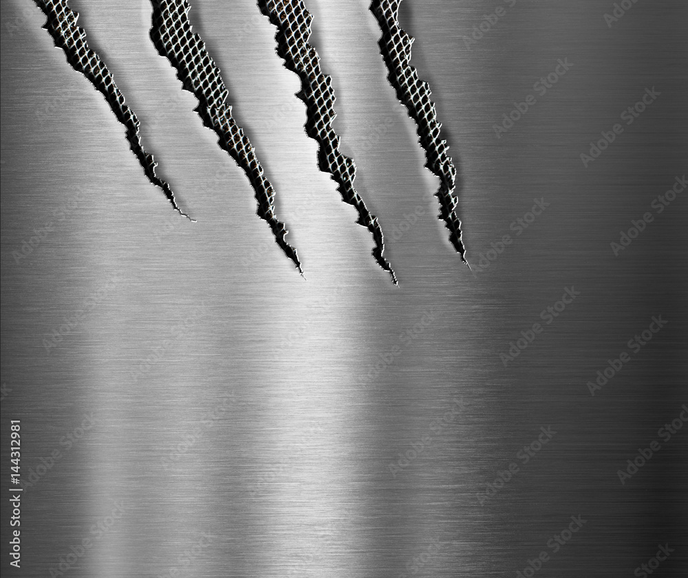 claw scratched marks metal background 3d illustartion Stock Photo ...