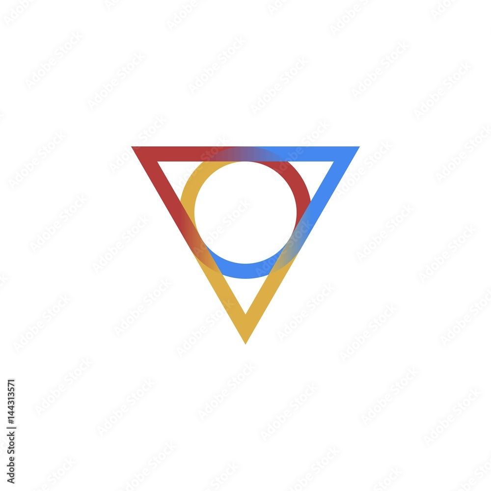 Three Colored Triangle and Circle Logo for Business or Company Logo ...