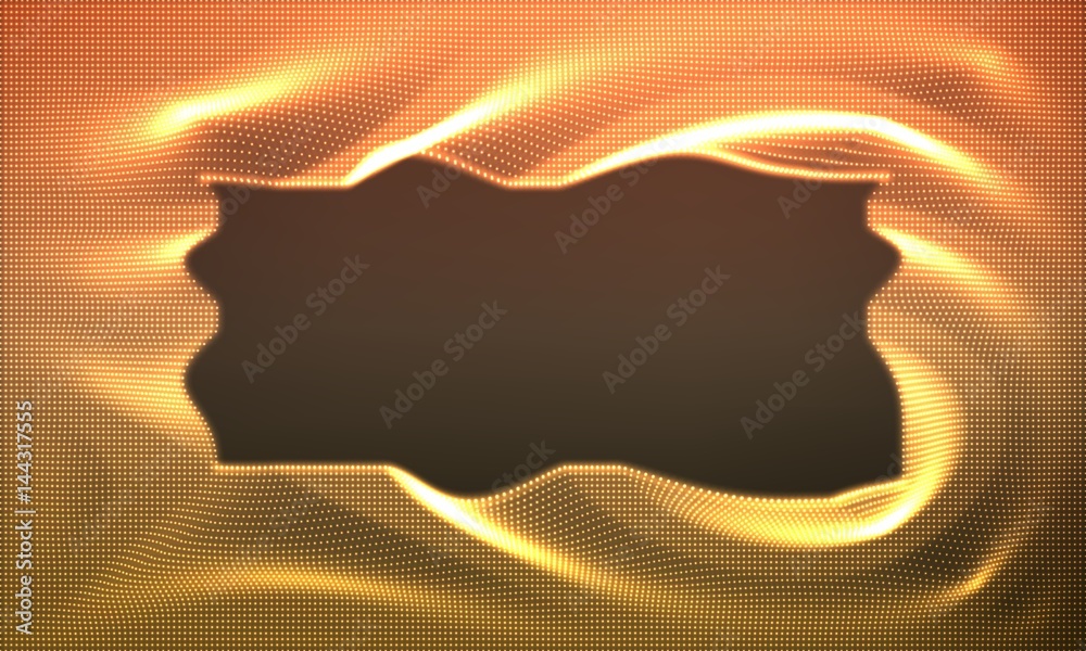 Vector abstract glowing point noise background. Array of shining golden ...