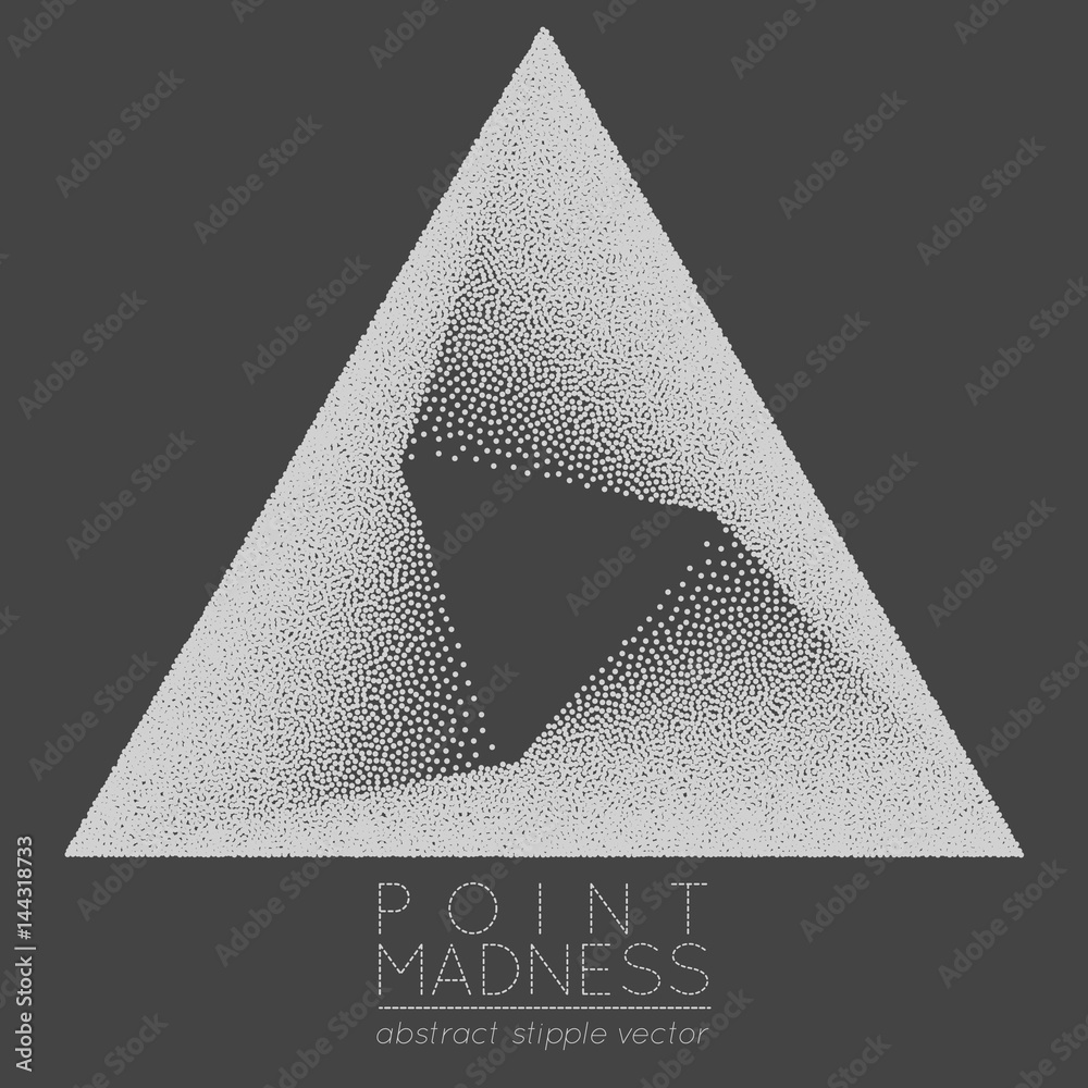 Vector illustration of abstract dotted symbol delta fading inside ...
