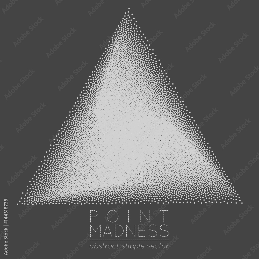 Vector illustration of abstract dotted symbol delta fading outside ...