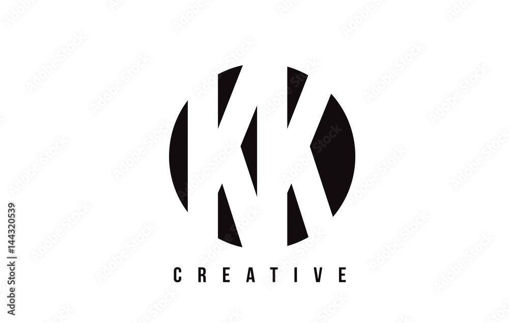 KK K K White Letter Logo Design with Circle Background. Stock Vector ...