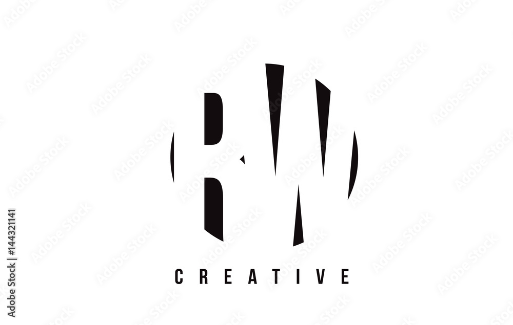 RW R W White Letter Logo Design with Circle Background. Stock Vector ...