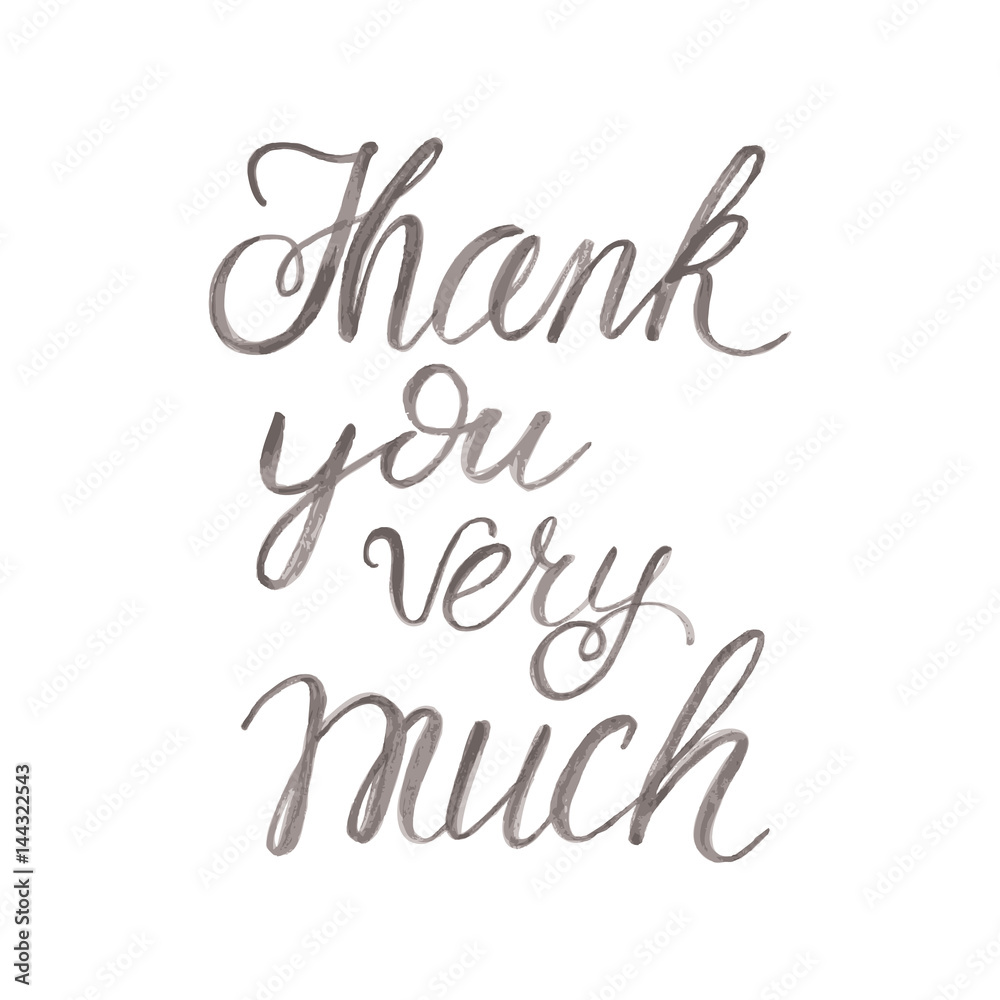 Watercolor lettering "thank you very much" isolated on white Stock ...