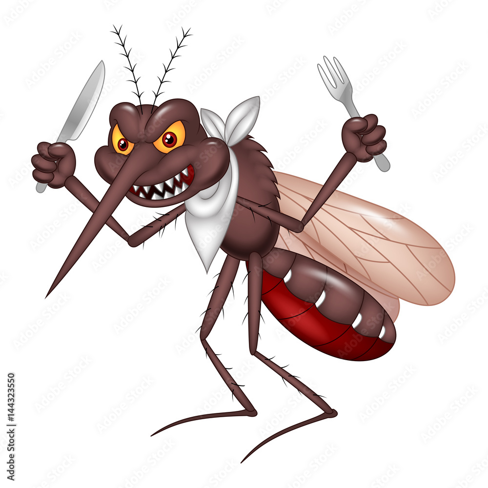 Cartoon mosquito ready for eat Stock Vector | Adobe Stock