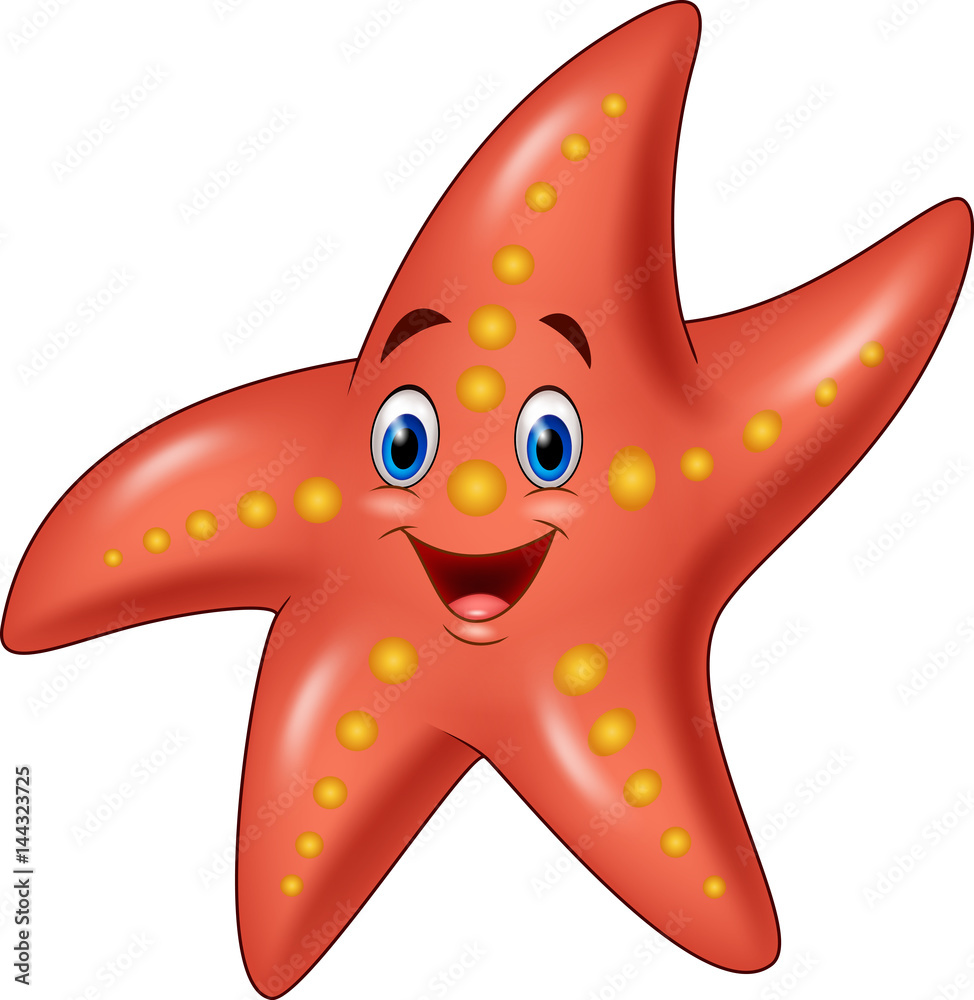 Cartoon happy starfish Stock Vector | Adobe Stock
