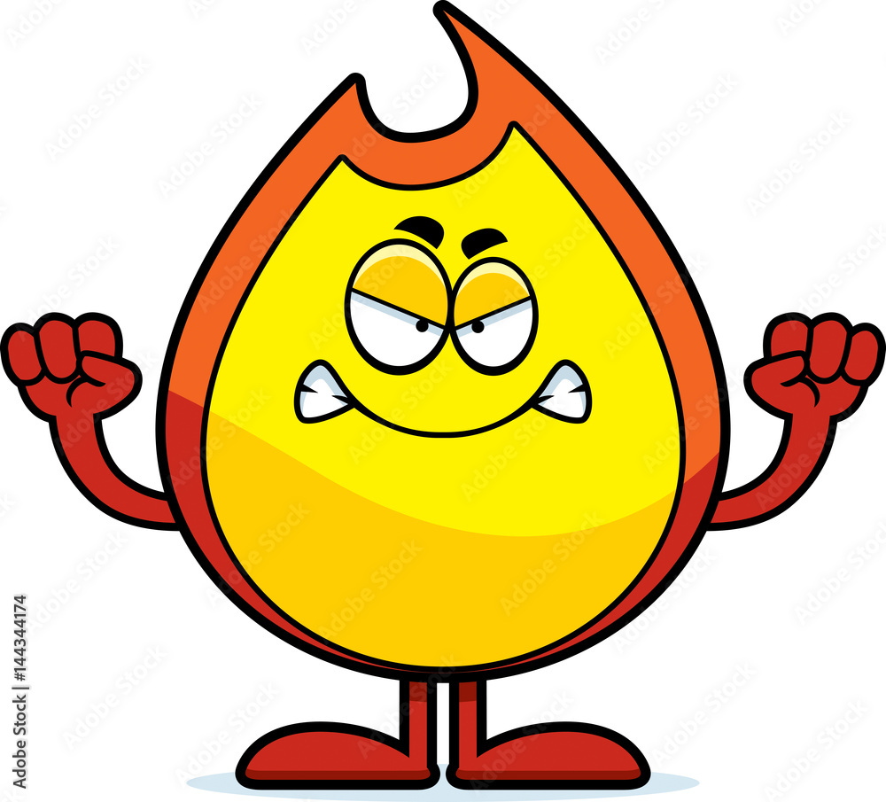 Angry Cartoon Fire Stock Vector | Adobe Stock