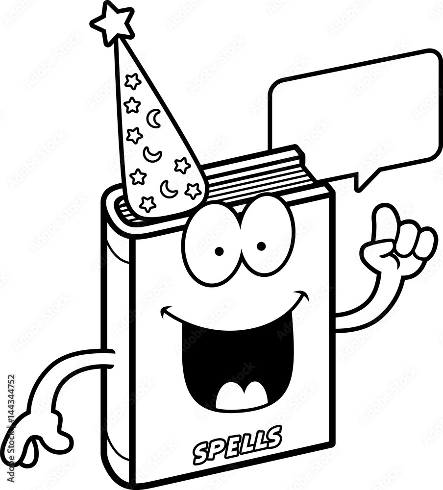 Cartoon Spell Book Talking Stock Vector | Adobe Stock