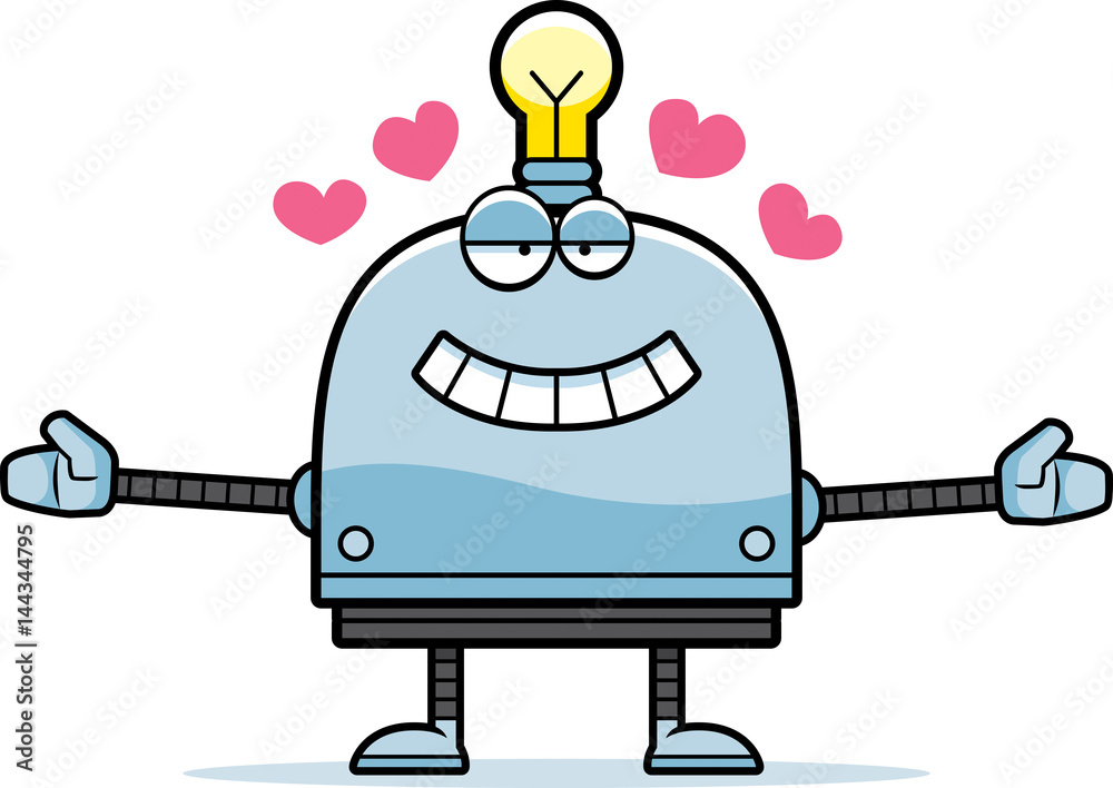 Hugging Little Robot Stock Vector | Adobe Stock