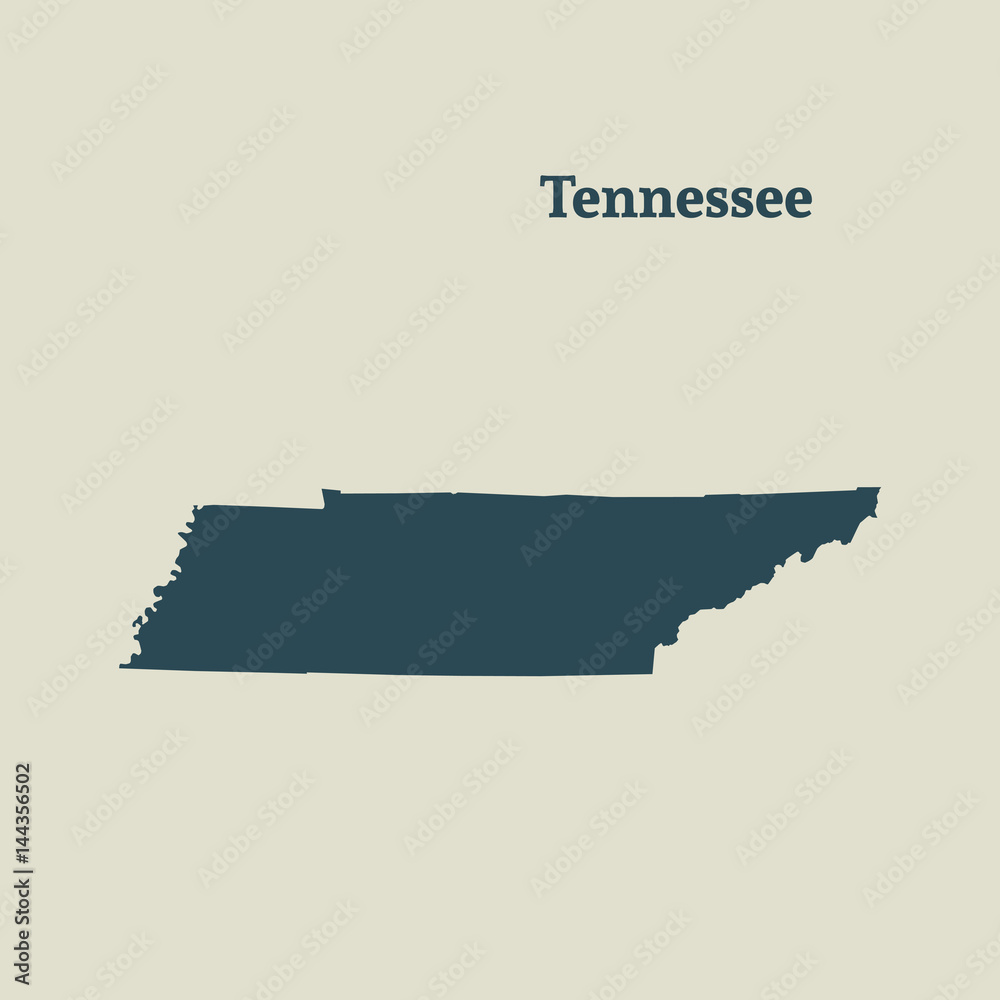 Outline map of Tennessee. vector illustration. Stock Vector | Adobe Stock