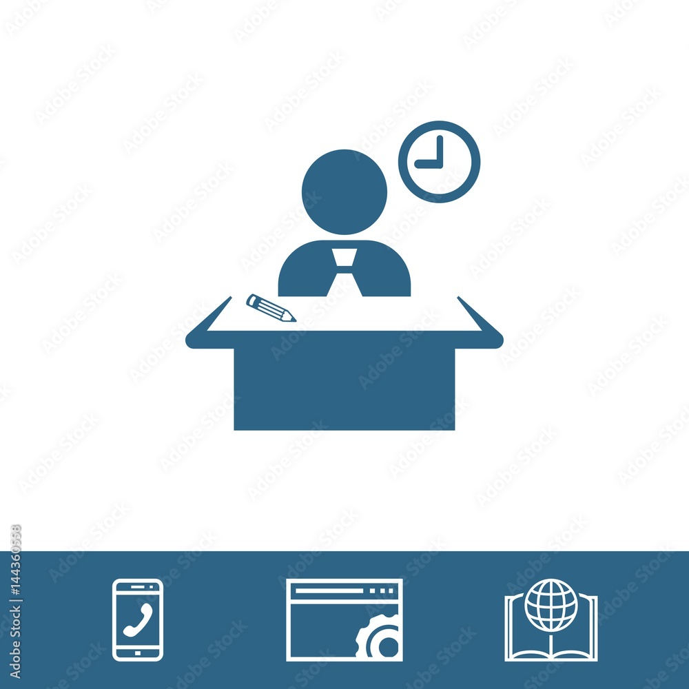 man sitting at the table icon stock vector illustration flat design ...