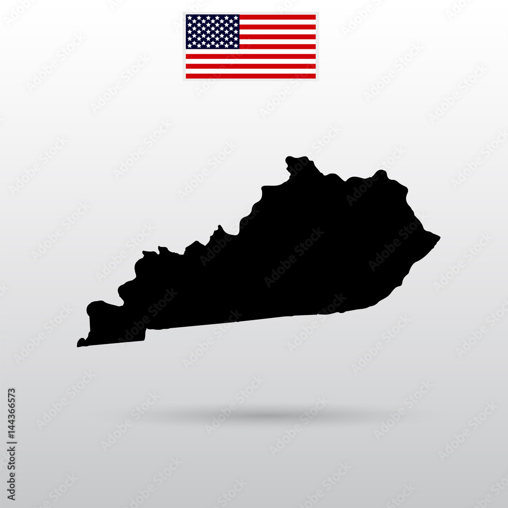 Map of the U.S. state of Kentucky. American flag Stock Vector | Adobe Stock