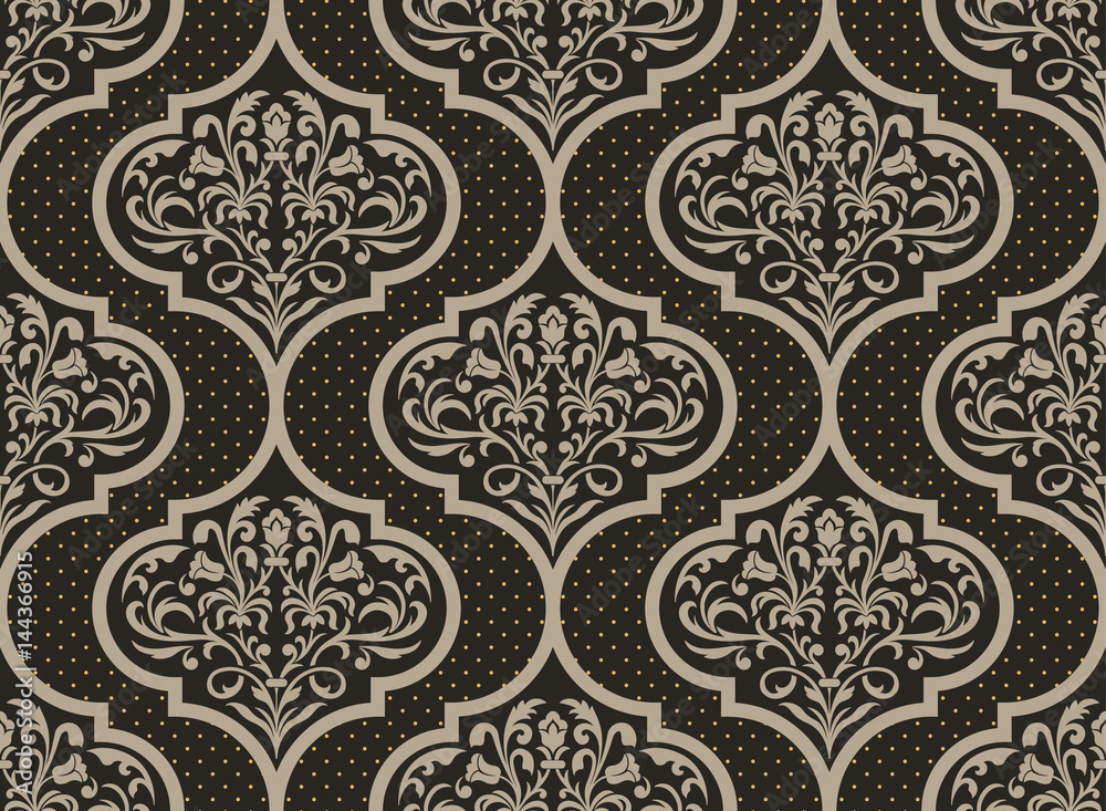 Vector damask seamless pattern background. Classical luxury old ...