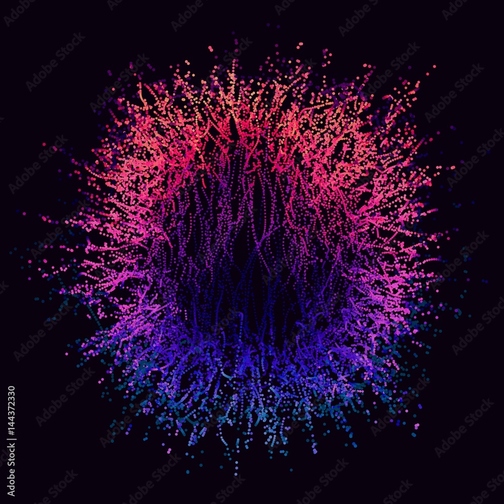Abstract vector violet colorful mesh sphere on dark background ...