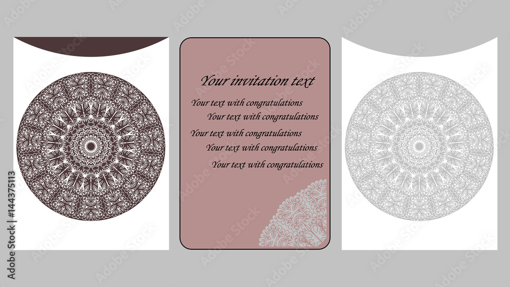 Paper cut out card. Laser cut pattern for invitation card for wedding ...