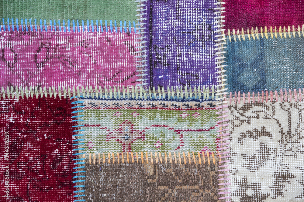 Texture of a piece of old carpet to sew thick threads Stock Photo ...