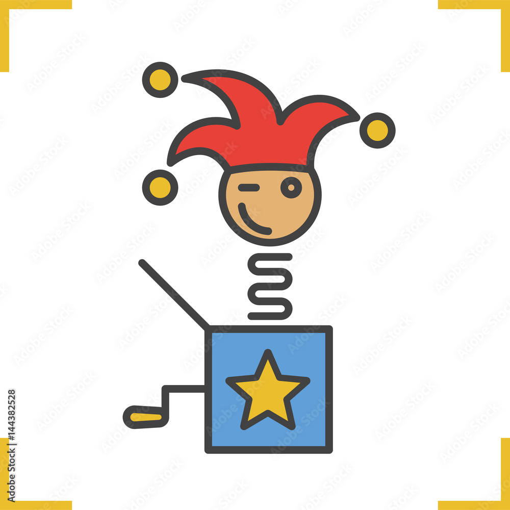Jack in the box color icon Stock Vector | Adobe Stock