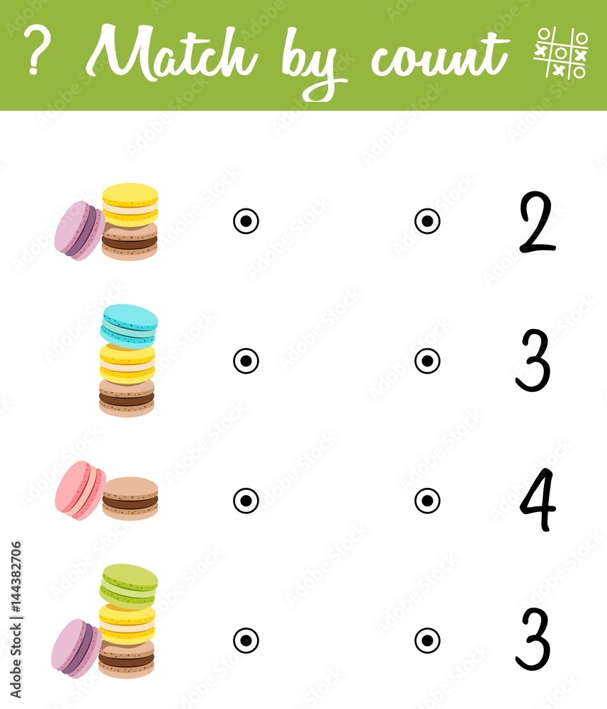 Counting Game for Preschool Children. Count the macaroons in the ...