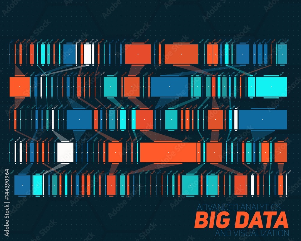 Big data colorful visualization. Futuristic infographic. Information ...