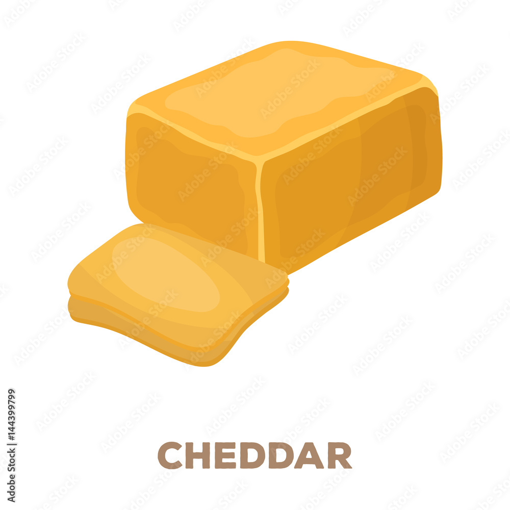 Cheddar.Different kinds of cheese single icon in cartoon style vector ...