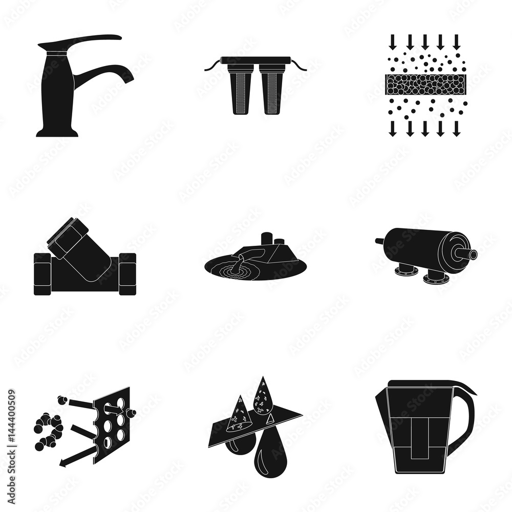 Set of icons on the theme of water. Water is the most important in the ...