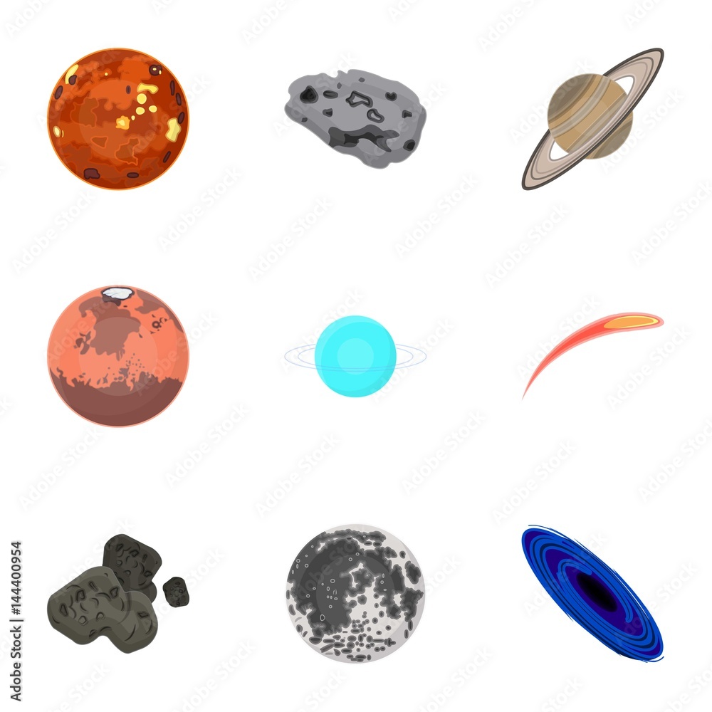 Planets of the solar system. Cosmic objects. Planets icon in set ...