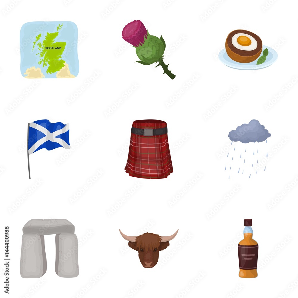 National symbols of Scotland. Scottish attractions. Scotland country ...