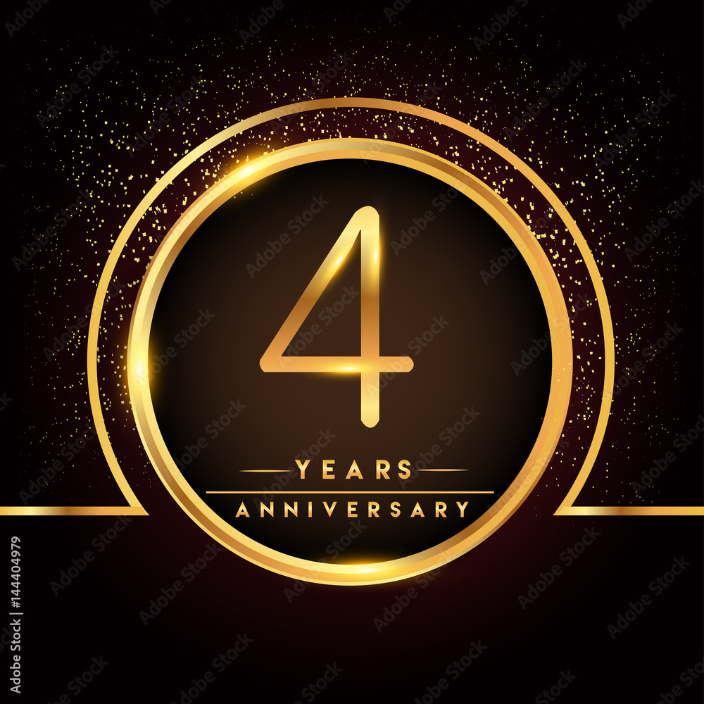 Vecteur Stock four years birthday celebration logotype. 4th anniversary ...