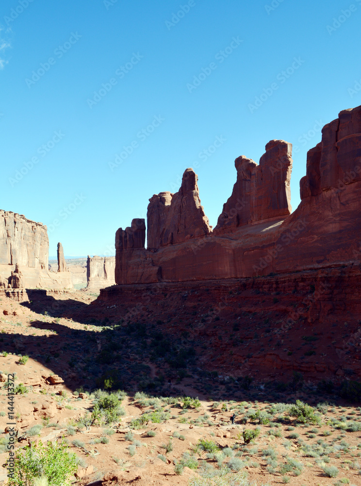 Park Avenue Vertical/Strange tall geological formations in Moab Utah ...