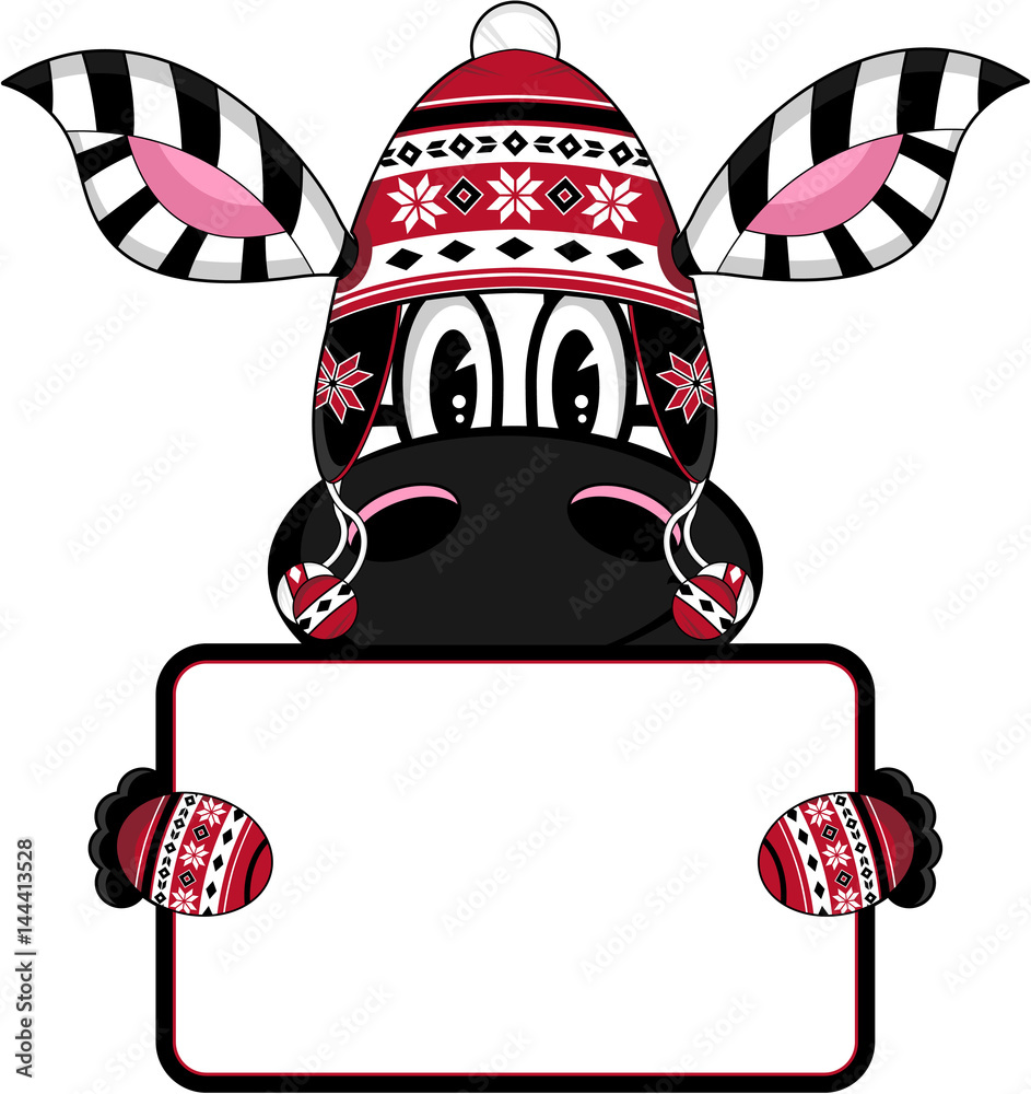 Cartoon Zebra holding Sign Stock Vector | Adobe Stock