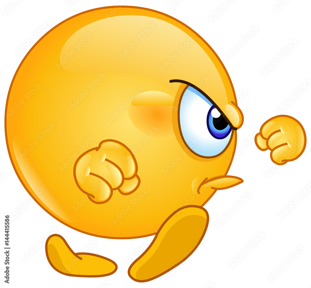 Angry walk emoticon Stock Vector | Adobe Stock