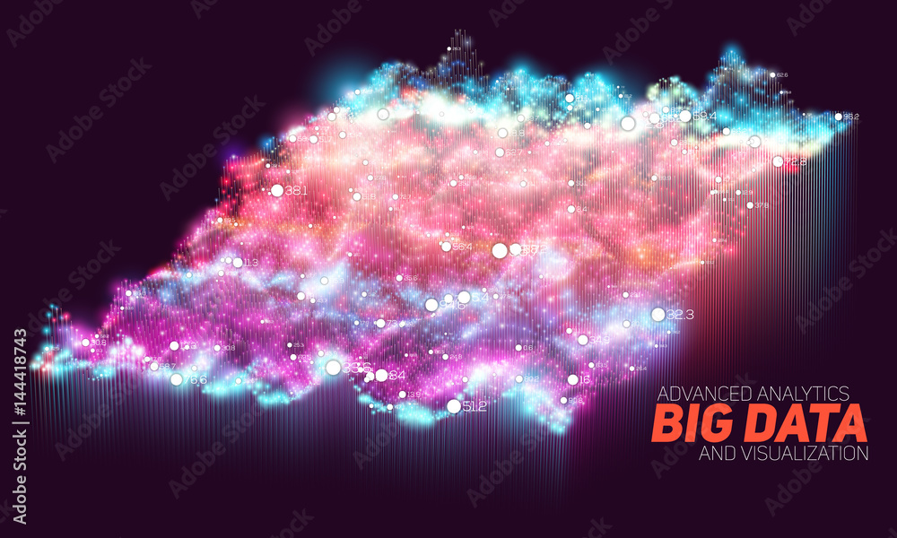 Vector abstract colorful big data visualization. Futuristic ...