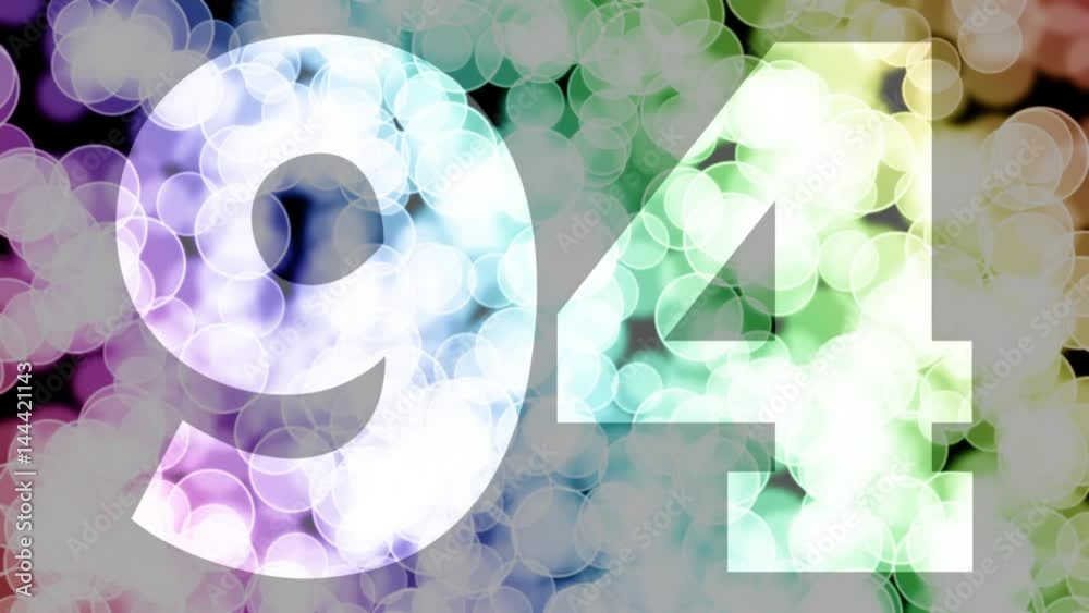 Ninety four to ninety five years birthday fade in/out animation with ...
