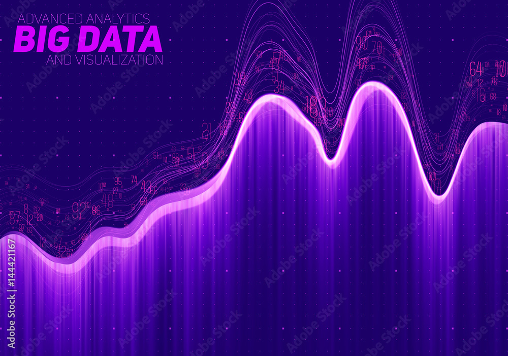 Vector abstract big data visualization. Futuristic infographics ...