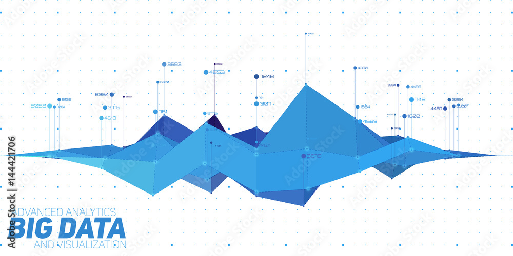 Vector abstract colorful financial big data graph visualization ...