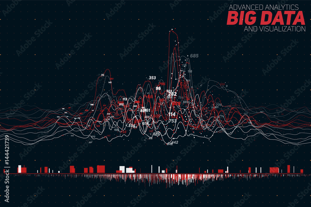 Vector abstract colorful financial big data graph visualization ...