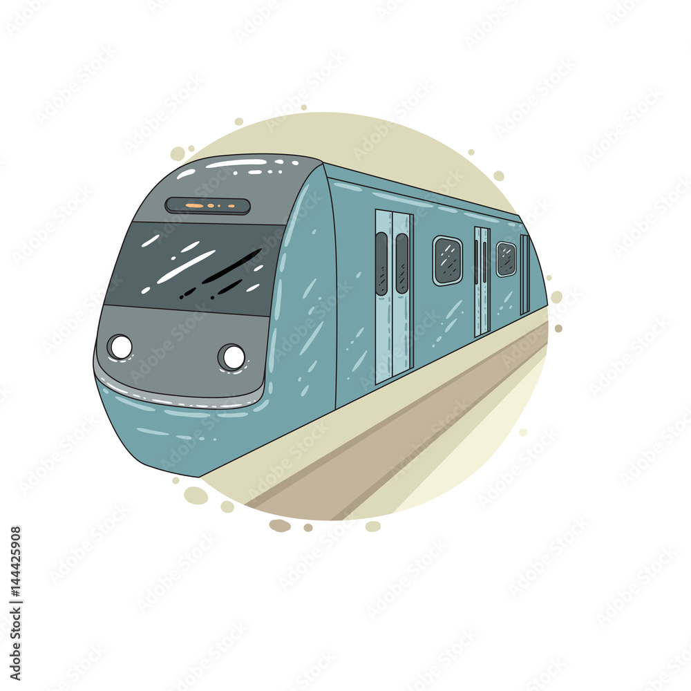 Vector illustration with underground train Stock Vector | Adobe Stock