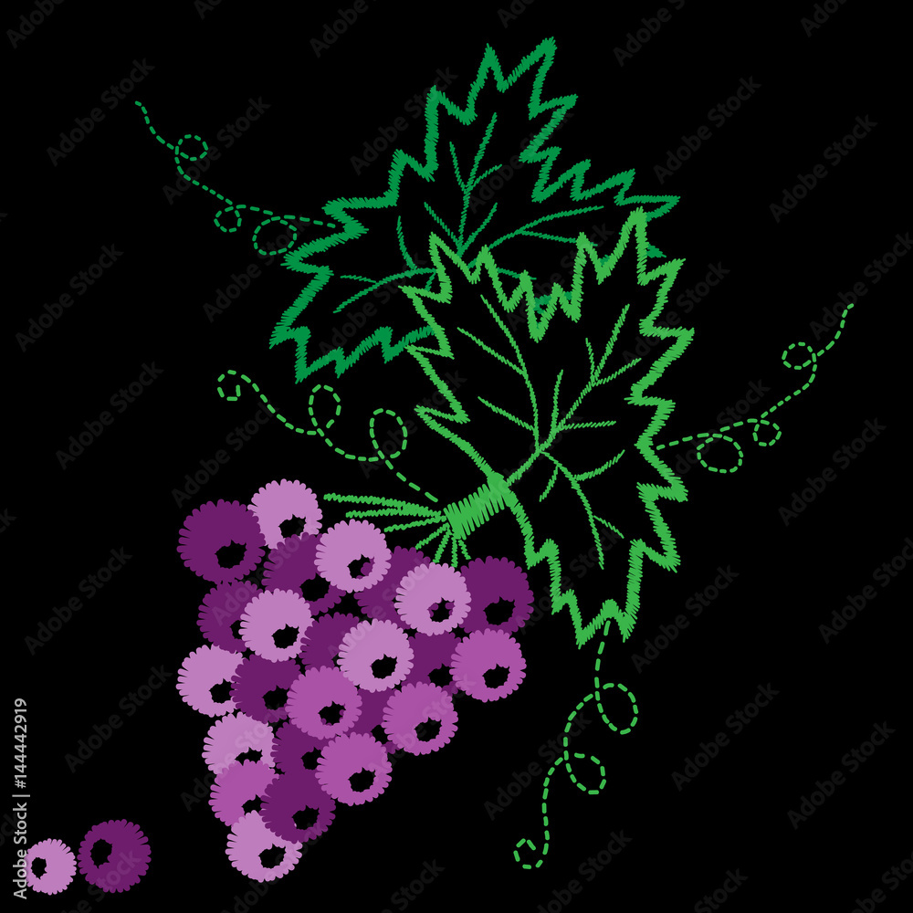 Grapes Design For Embroidery