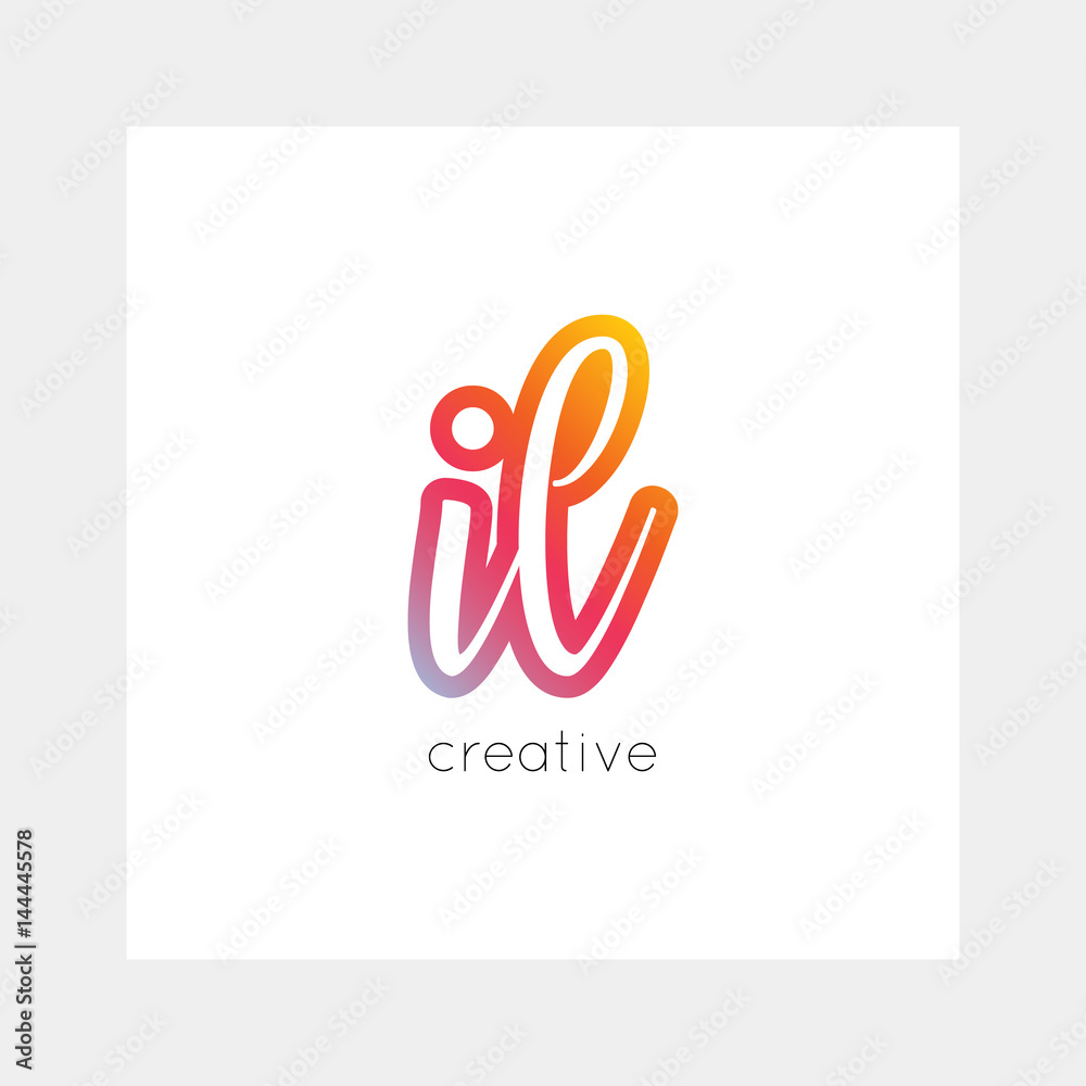 IL logo, vector. Useful as branding, app icon, alphabet combination ...