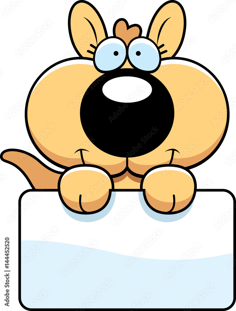 Cartoon Kangaroo Sign Stock Vector | Adobe Stock