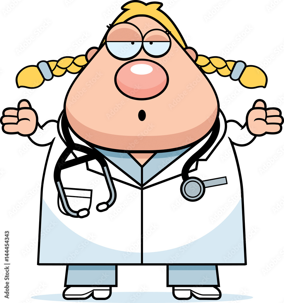 Vetor de Confused Cartoon Doctor do Stock | Adobe Stock