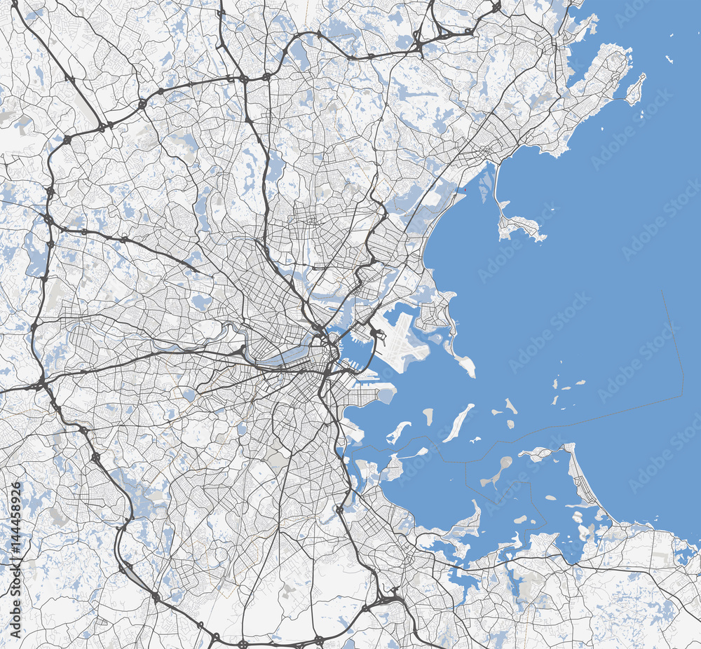 Greater Boston Map Vector