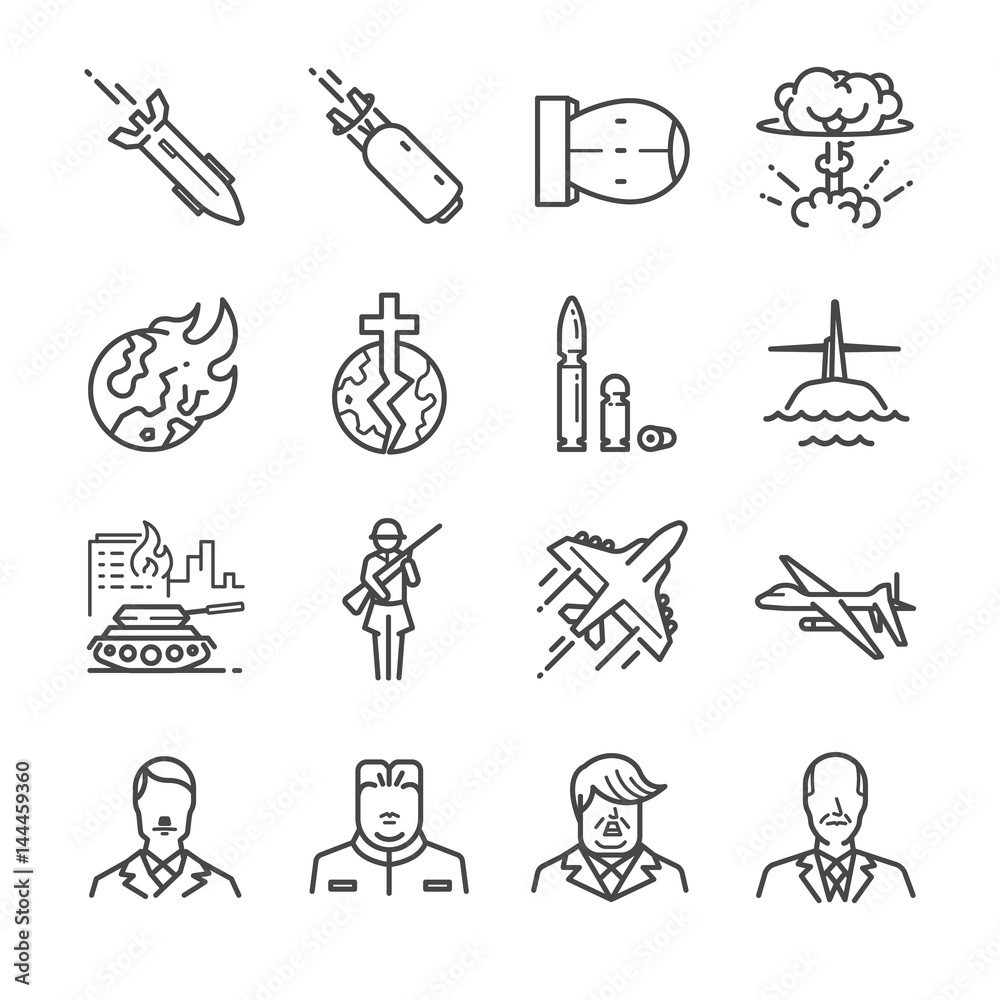 World war icon set Stock Vector | Adobe Stock