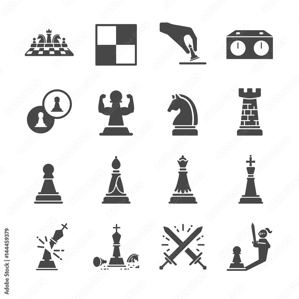 Vetor do Stock: Chess icon set | Adobe Stock