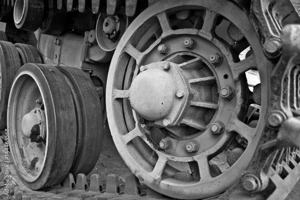 Cogs in the track assembly of a WW2 tank Stock Photo | Adobe Stock