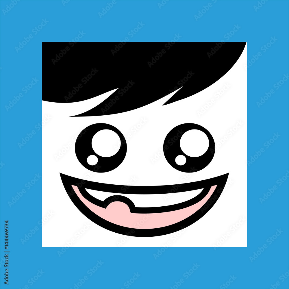 funny naughty face icon Stock Vector | Adobe Stock