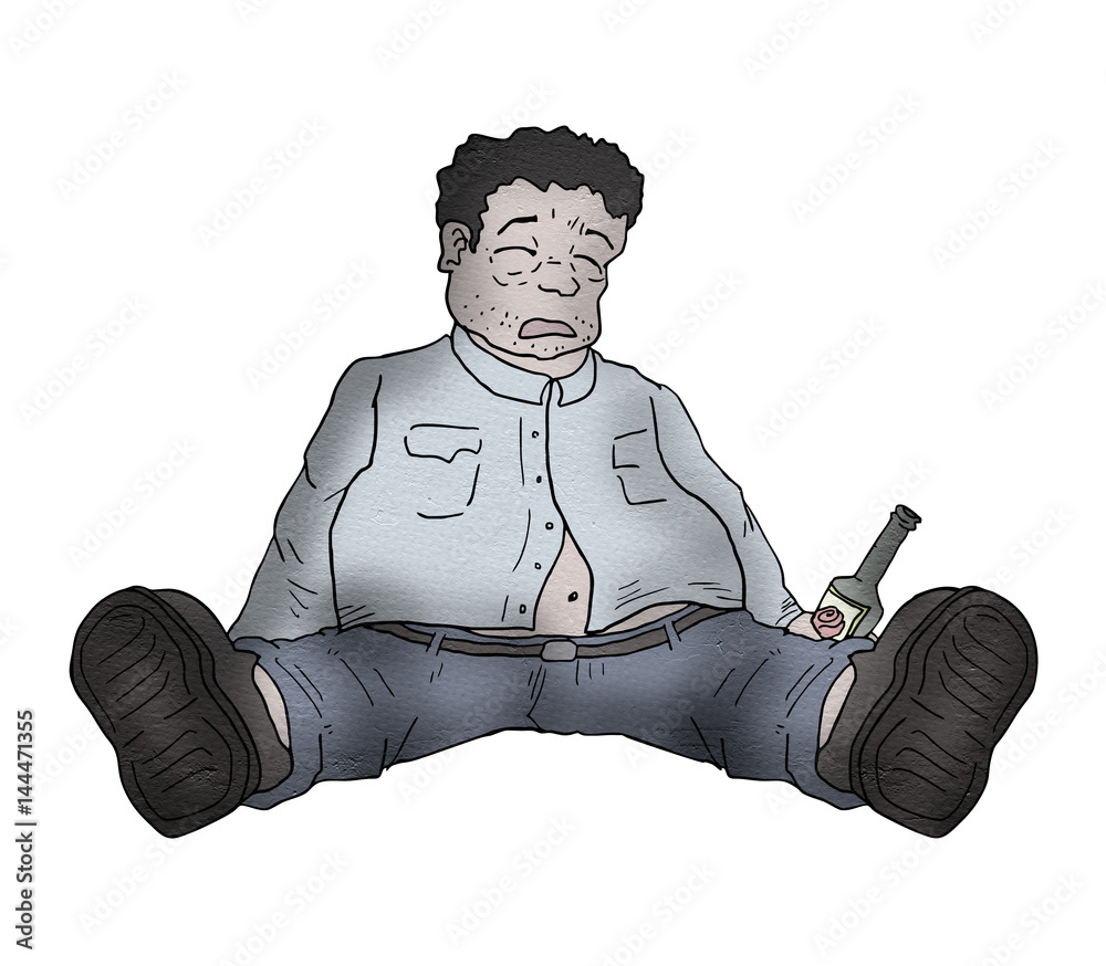 drunk man illustration Stock Illustration | Adobe Stock