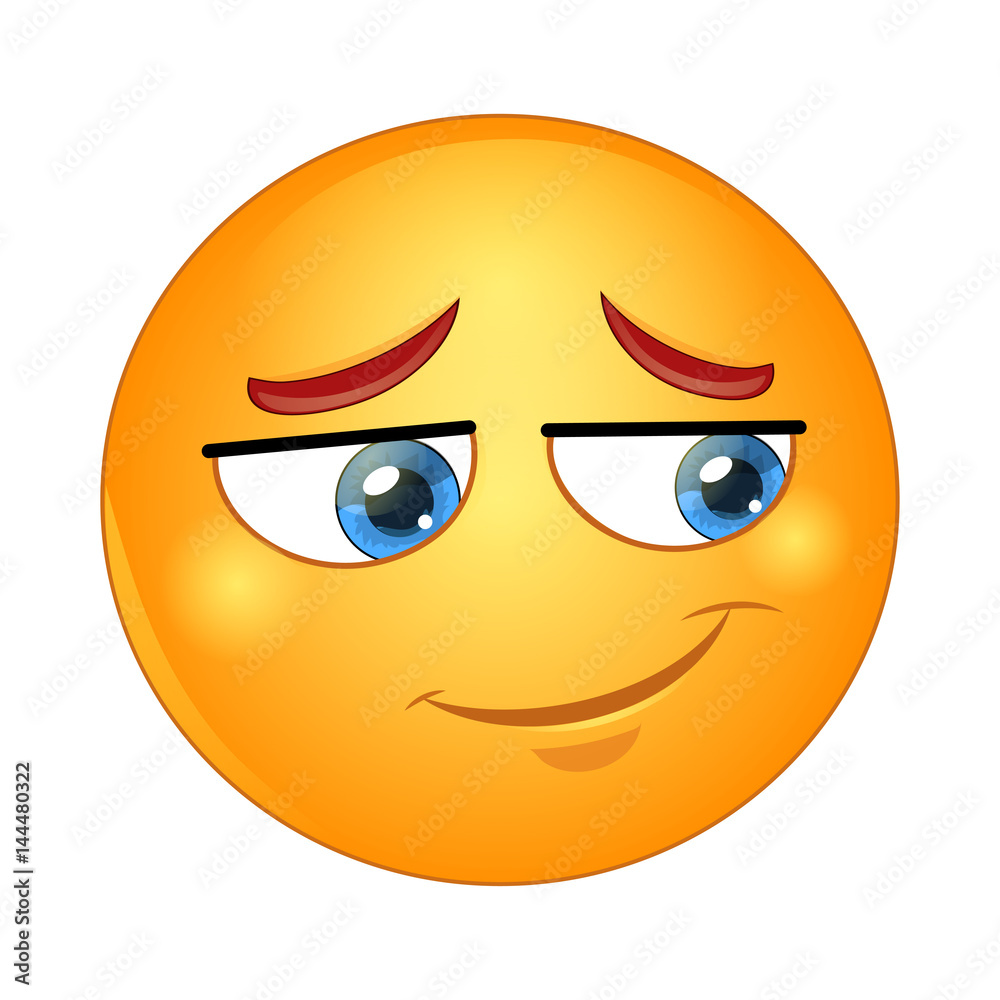 Smiling Shy emoticon. Vector illustration. Stock Vector | Adobe Stock